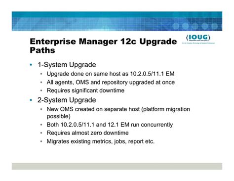 Migrating From Oracle Enterprise Manager 10g To 12c Cloud Control Ppt