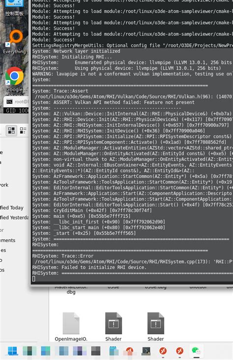 O3de Atom Sampleviewer Showcase Crash On Linux Windows 11 Wslg Failed To Initialize Rhi