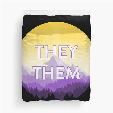 They Them Pronouns Non Binary Pride Flag Landscape Duvet Cover By Albrithr Artofit