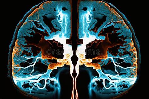Generative Ai Illustration Visualization Of Computed Tomography Mri Of The Brain And
