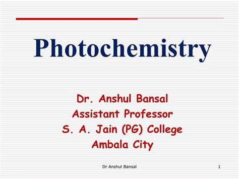 Photochemistry Docx Chemistry Science