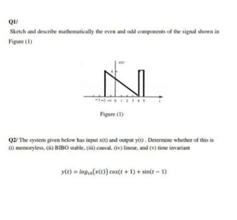 Solved Q1 Sketch And Describe Mathematically The Even And