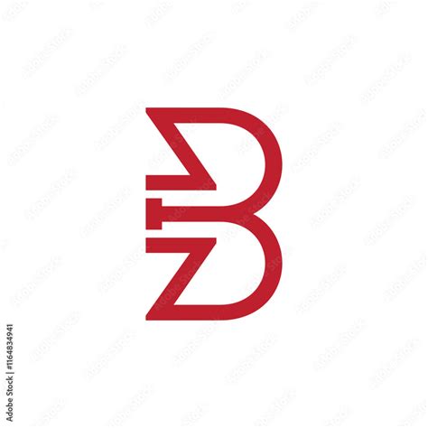 Letter Zb Simple Geometric Linear Logo Vector Stock Vector Adobe Stock