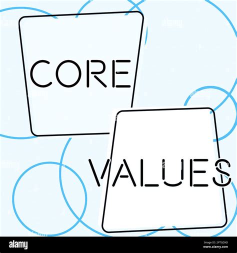 Conceptual Display Core Values Internet Concept Principles Which Guide And Determine What Is