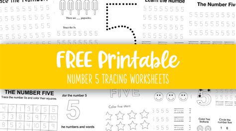 Number 5 Tracing Worksheets 15 FREE Pages Printabulls