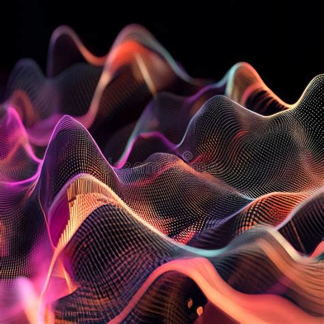 Abstract Digital Waveform With Vibrant Colors And Dynamic Patterns In A