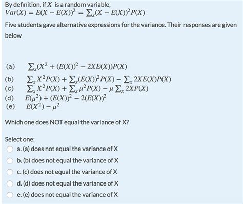 Solved By Definition If X Is A Random Variable Five Chegg Com