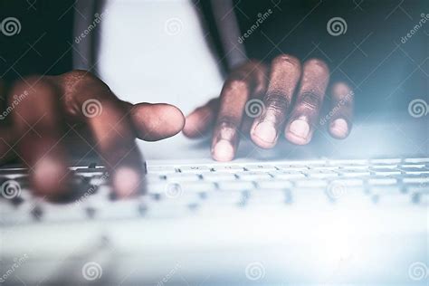 Hacker Coding And Hands In Night With Keyboard Typing And Information Technology Criminal And