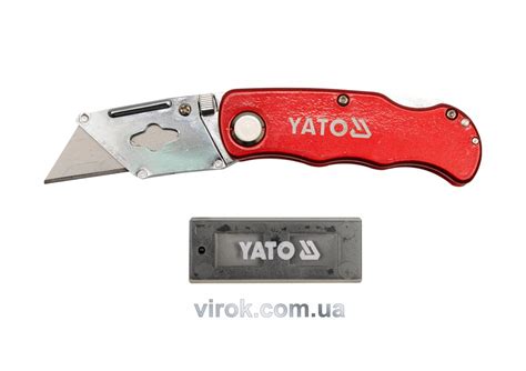 Ніж складний YATO з трапецевидним лезом 61 х 33 мм + 5 запасних лез ...