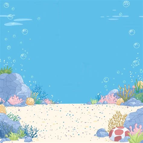 바다 바닥 배경 과 거품 과 산호초 프리미엄 Ai 생성 이미지