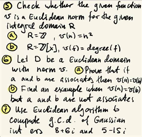 solved 6 check whether the given function as is a euclidean