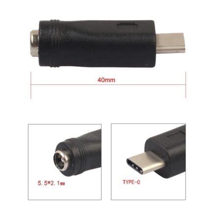 DC Power Adapter Type C USB Male To Female Jack