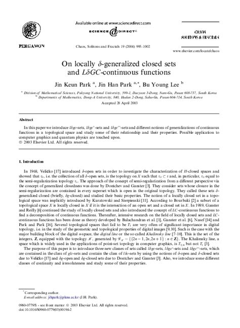 Pdf On Locally Delta Generalized Closed Sets And Ldeltagc Continuous Functions
