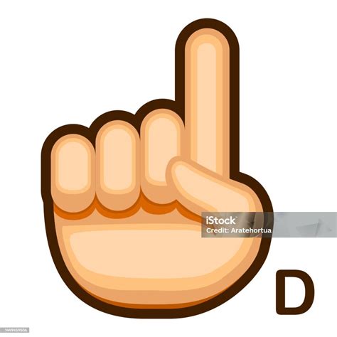 벡터 수화 아이콘 문자 D 개념에 대한 스톡 벡터 아트 및 기타 이미지 개념 개념 기호 개념과 주제 Istock
