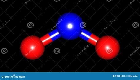 Nitrogen Dioxide Molecular Structure Isolated On Black Stock Illustration Illustration Of