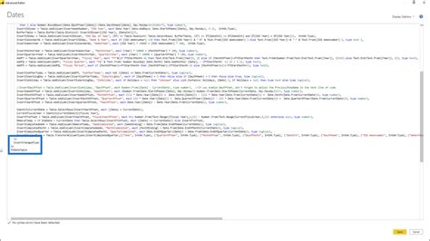 table query conversion from a date table function in power bi
