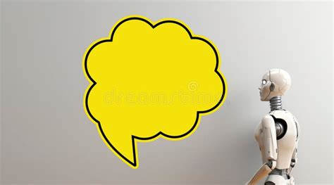 3d Speech Bubble And Artificial Intelligence Robot Mockup Concept