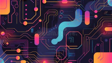 Abstract Data Flow Complex Circuit With Digital Technology Style Design Aig53 Stock