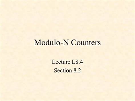 PPT Modulo N Counters PowerPoint Presentation Free Download ID 591216