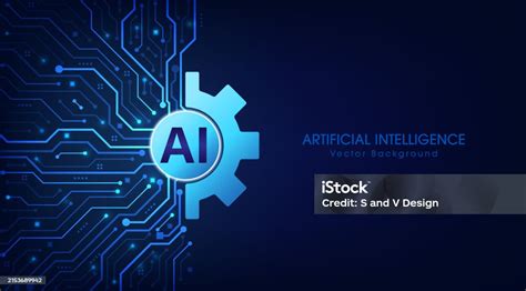 인공 지능 추상 배경 회로 기판에 Ai 칩셋 기술 개념 디자인 기계 학습 및 칩으로 생성 배너 및 웹 템플릿에 대한 벡터 그림 Cpu에 대한 스톡 벡터 아트 및 기타 이미지