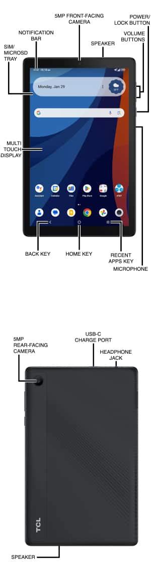 TCL TAB 8 SE 9136R Diagram AT T Device Support