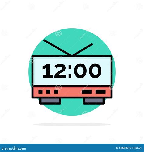 Clock Electric Time Machine Abstract Circle Background Flat Color