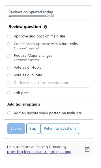 Reviews Completed Today Looks Wrong On Staging Ground Questions Meta Stack Overflow