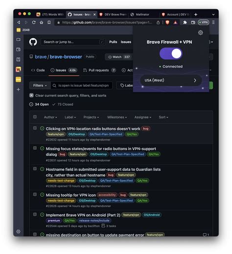 Vpn Settings Gear Icon Is Missing Its Tooltip · Issue 22636 · Brave Brave Browser · Github