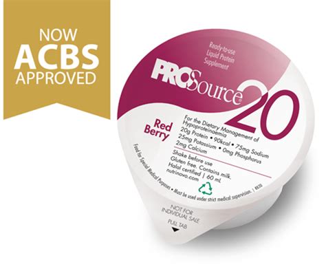 Nutrition2me Product Of The Month New Prosource 20 Now Acbs Approved