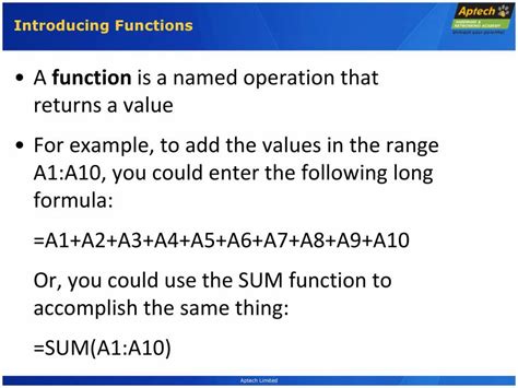 Excel Formula And Functions PowerPoint Slides LearnPick India