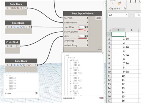 Writing Data To Specific Rows In Excel With Dynamo Lists Logic Dynamo