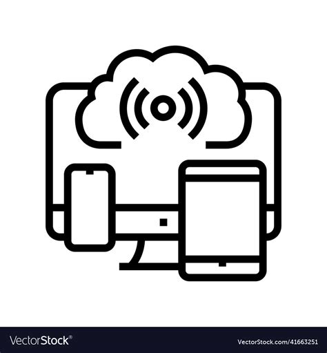 Cloud Storage Line Icon Royalty Free Vector Image