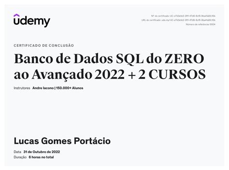 Lucas Gomes On Linkedin Udemy Course Completion Certificate