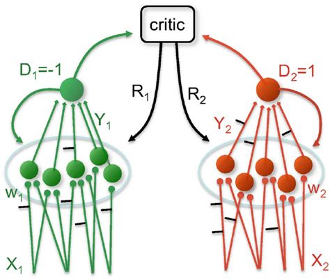 Neuronal Architecture Implementing The Two Players Each Player I