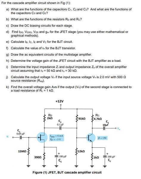 solved for the cascade amplifier circuit shown in fig