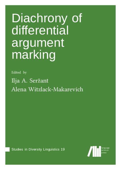 Pdf Diachrony Of Differential Argument Marking
