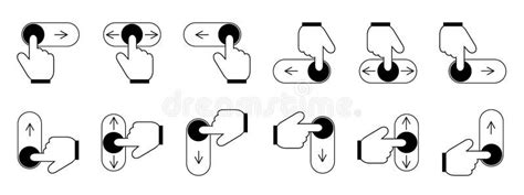 On Off Toggle Switch Slider Button Set Different Vector Illustrations