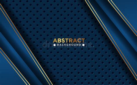 luxurious abstract blue navy gold line overlap layers with circle