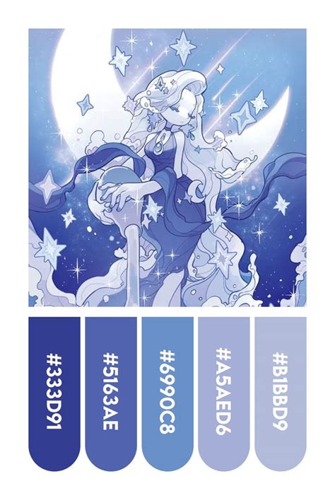 Pretty And Sparkly Blue Color Palette 2024 파란색 컬러 팔레트 인어 색칠 페인트