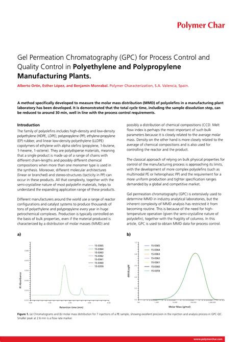 Gel Permeation Chromatography Gpc For Process Control And Quality Control In Polyethylene And