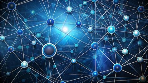 Interconnected Blue Spheres Network Abstract Background Premium Ai Generated Image