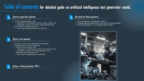 Table Of Contents For Detailed Guide On Artificial Intelligence Text