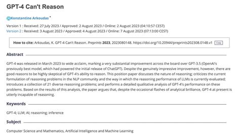 Theodoros Evgeniou On Linkedin Gpt 4 Cant Reason Reasoning Is A Challenge For Statistical