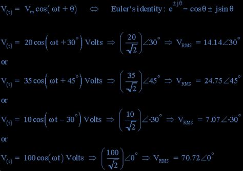 Complex Numbers And Phasors In Polar And Rectangular Form