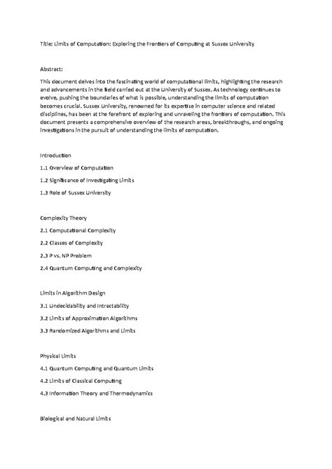 Limits Computation Revision Session Title Limits Of Computation Exploring The Frontiers Of