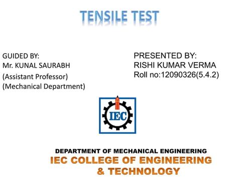 Tensile Testing Ppt Pptx