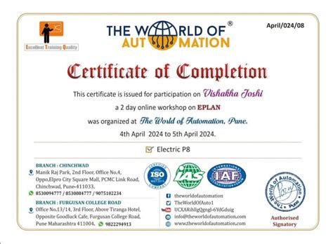Vishakha Joshi On Linkedin Eplan Workshop Certificateofcompletion