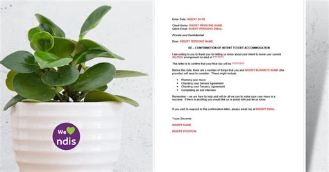 Exiting Accommodation Confirmation Disability Compliance Australia