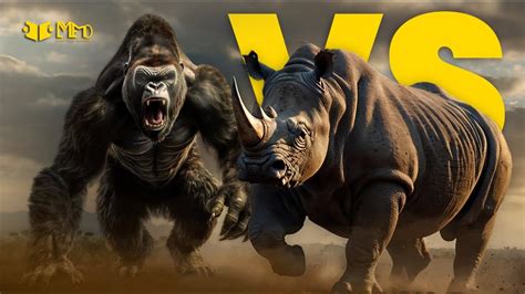 Epic Showdown Gorilla Vs Rhinoceros Youtube