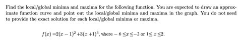 Solved Find The Localglobal Minima And Maxima For The